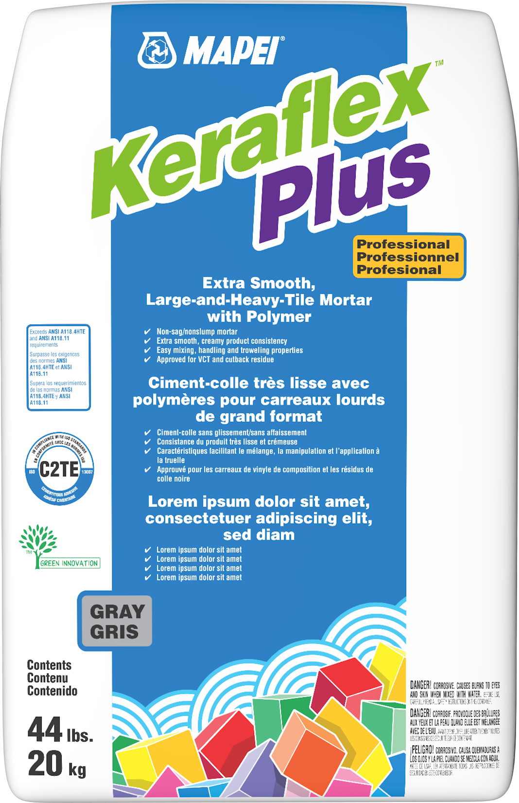 Mapei Keraflex Plus Extra Smooth Large & Heavy-Tile Mortar Grey
